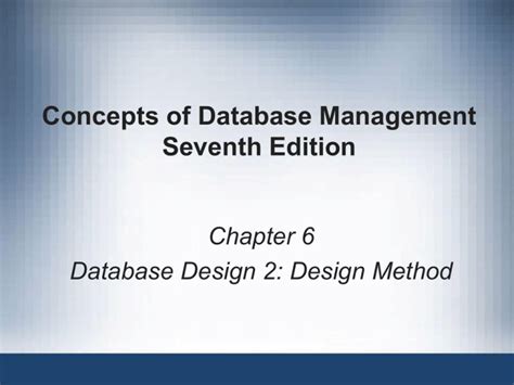 Database Design Concepts And Methodologies