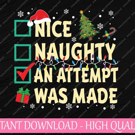 Nice Naughty And Attempt Was Made Svg Etsy