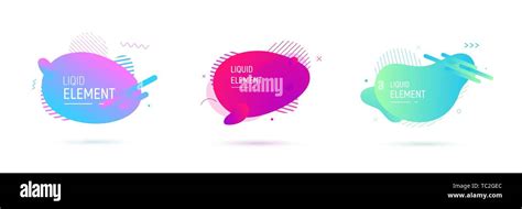 Abstract Shape Designs Set Vector Liquid Fluid Elements Gradient Vector Illustration With Dots
