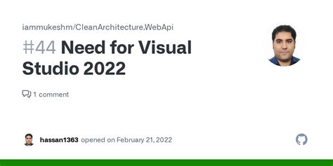Need For Visual Studio 2022 Issue 44 Iammukeshm CleanArchitecture
