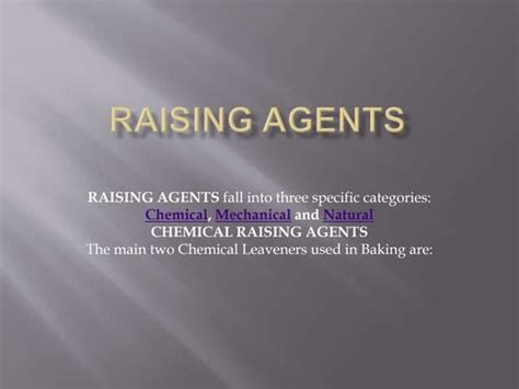 Raising Agents Pdf