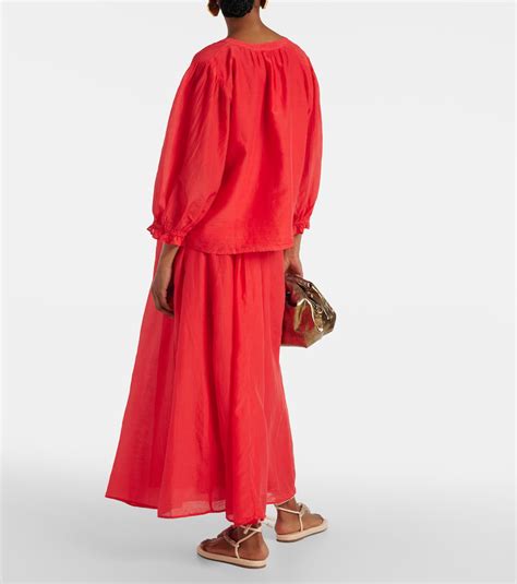 레드 Mel 코튼 실크 셔츠 Velvet Mytheresa