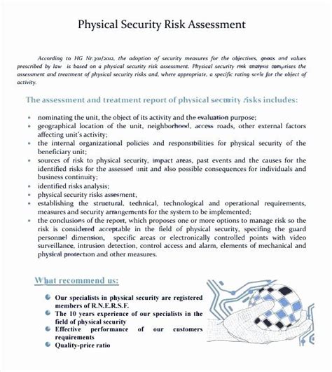 Physical Security Risk Assessment Template Fresh Network Security