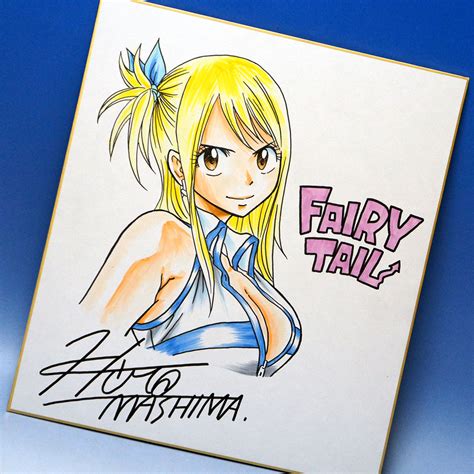 【鑑定書付全額返金保証】 真島ヒロ 直筆サイン色紙 フェアリーテイル ルーシィ・ハートフィリア 【buyee】 Buyee
