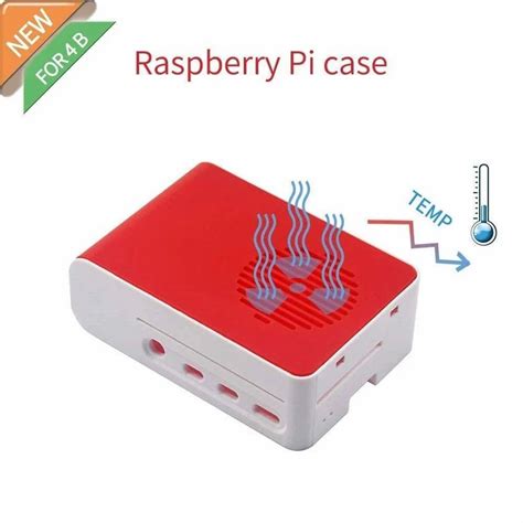 Raspberry Pi Abs Cooling Case With Cooling Fan Access For Pi 4 Pi 4b Without Fan Red And