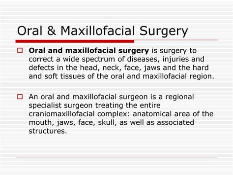 Ppt Oral And Maxillofacial Surgery Powerpoint Presentation Free