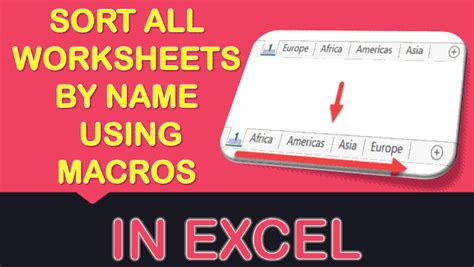 Sort All Worksheets Using Macros Myexcelonline