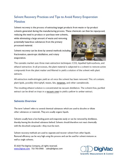 solvent recovery practices and tips to avoid rotary evaporation