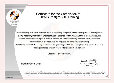 Postgresql Certification Continuouslearning Astha Mishra