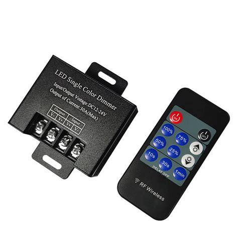 RF LED Dimmer 12V 24V 30A Dimmer Brightness Adjustable Wireless Remote Control Controller And