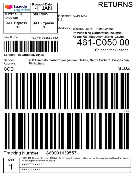 Return Label Pdf