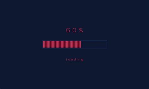 60 Percent Uploading Progress Bar Red Loading And Processing Menu Bar Design 16901601 Vector