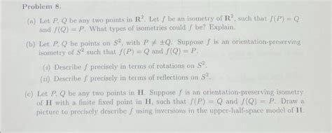 Solved Problem A Let P Q Be Any Two Points In R Lets Chegg