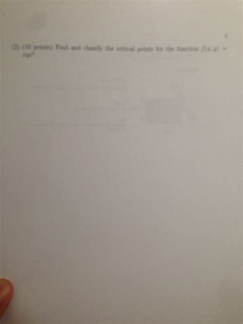 Find And Classify The Critical Point For The Function
