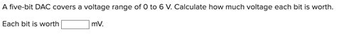 Solved A Five Bit DAC Covers A Voltage Range Of To V Chegg
