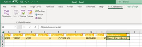 Excel Migration Issue With Update Of Purchasequantityprice Ifs Community