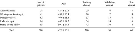 Summary Of Subjects And Number Of Training Validation And Test