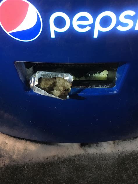 Exploded Pop Can In Pop Machine After 29 Degree Temps In Chicago R