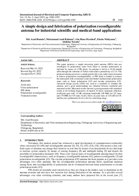 Pdf A Simple Design And Fabrication Of Polarization Reconfigurable