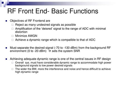 ppt software defined radio lec 3 rf front end for sdr powerpoint