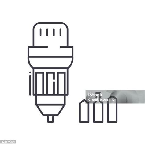 Electrci Srewdriver 아이콘 선형 절연 일러스트레이션 얇은 선 벡터 웹 디자인 기호 흰색 배경에 편집 가능한