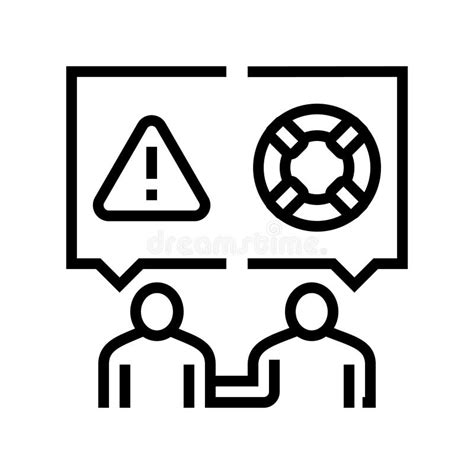 Cyber Victim Support Cyberbullying Line Icon Vector Illustration Stock