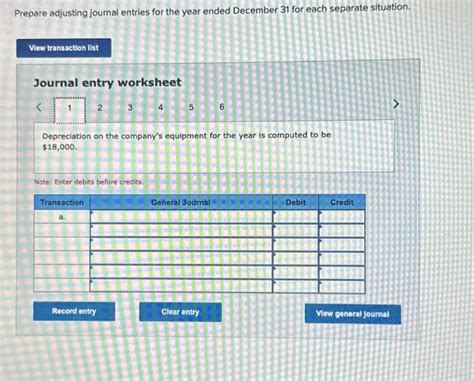 Solved Prepare Adjusting Journal Entries For The Year Ended