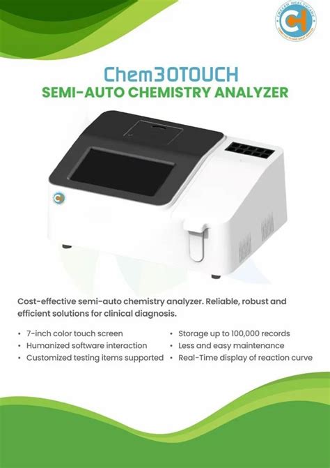 Chem 30 Touch Semi Auto Biochemistry Analyzer At ₹ 80000 Biochemistry