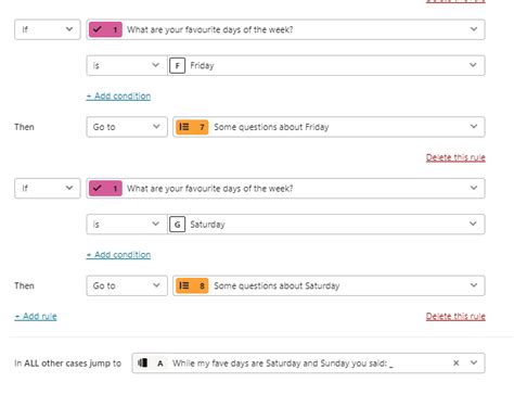 How To Create Branching Questions With Different Answers What Am I Missing Community