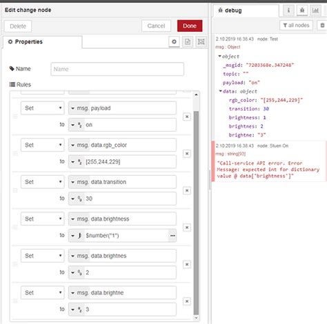 Call Service Node Expected Int For Dictionary Value Data From