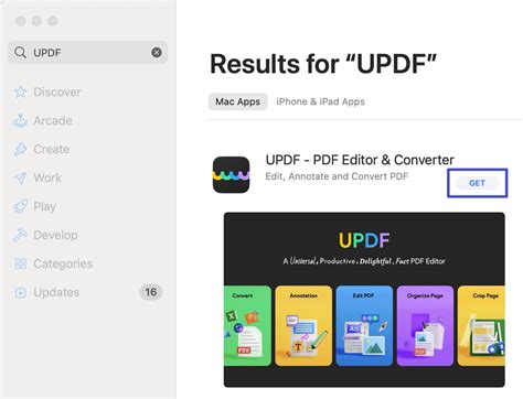 Télécharger et installer UPDF depuis la boutique Mac App Store