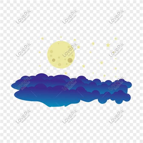 벡터 손으로 그려진 달 구름 Png 일러스트 무료 다운로드 Lovepik