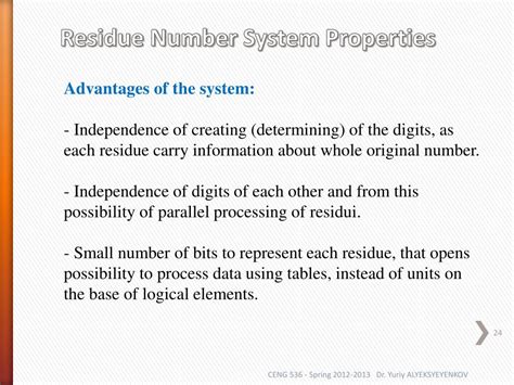 Ppt Advanced Computer Arithmetic Residue Number System Week 4