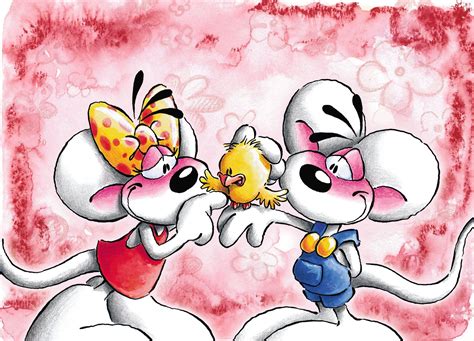 Diddl En Diddlina Met Geel Vogeltje Cartoni Animati Immagini Buon