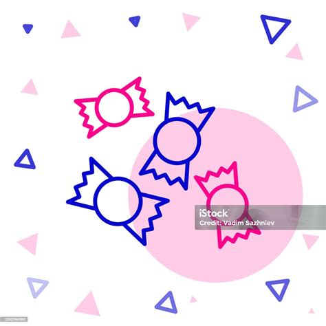 흰색 배경에 격리 된 라인 캔디 아이콘 다채로운 개요 개념 벡터 일러스트레이션 건강관리와 의술에 대한 스톡 벡터 아트 및 기타 이미지 건강관리와 의술 공휴일 귀여운