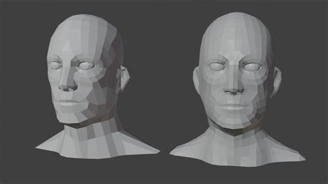 Male Heads Low Poly 3d Model Blender Market