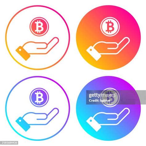 Bitcoin Coin In Hand Round Icons With Color Gradients High Res Vector