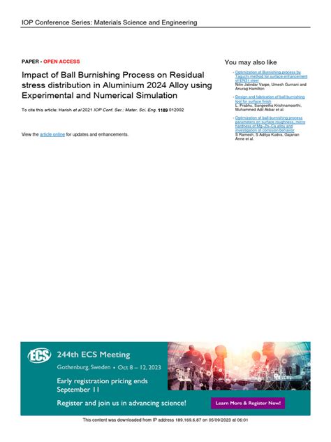 2021 Harish Impact Of Ball Burnishing Process On Residual Stress Distribution In Aluminium 2024