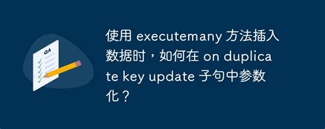 使用 Executemany 方法插入数据时，如何在 On Duplicate Key Update 子句中参数化？ 美云