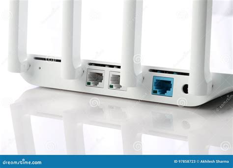 White Color Wireless WiFi Modem Router Back Side Stock Image Image Of Device Modem