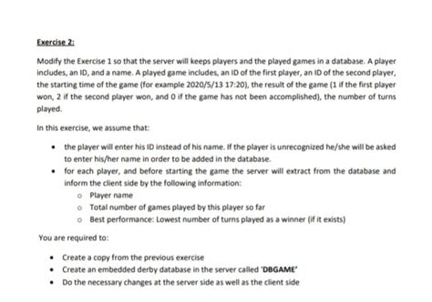 solved exercise 2 modify the exercise 1 so that the server