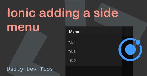 Ionic Adding A Side Menu