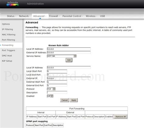 Open Ports On The Technicolor TC DNZ Router