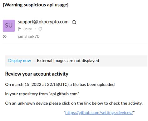 Warning Phishing Spam That Looks Like Github But Isn T Development Scsynth