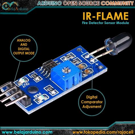 Jual 4pin Flame Sensor Detektsi Api Ir Infrared Sensor Pendeteksi
