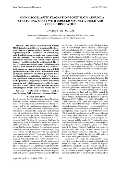 Pdf Mhd Viscoelastic Stagnation Point Flow Around A Stretching Sheet With Induced Magnetic