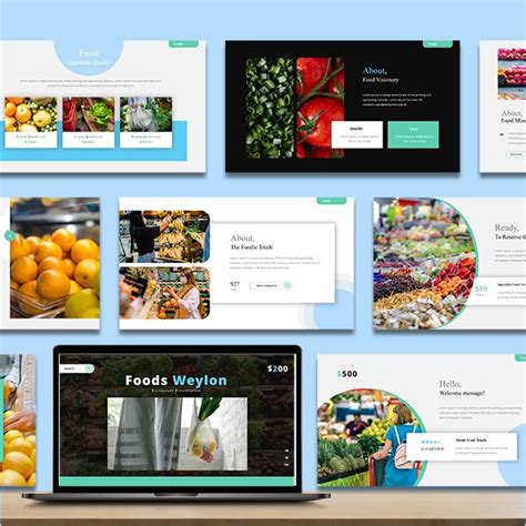 Шаблон презентации Foodsweylon Biecom Market скачать на Digital Wildberries 26306