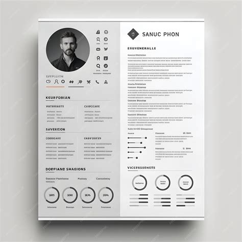 Elegant Minimalistic Cv Layout With Clear Section Divisions And Modern Design Elements Premium