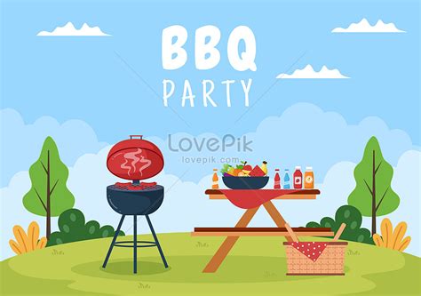 Bbq 또는 바베큐 만화 배경 그림 일러스트 무료 다운로드 Lovepik