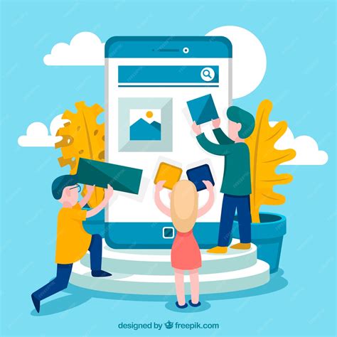 평면 디자인의 앱 개발 개념 무료 벡터